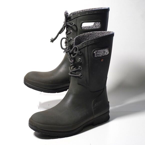 Bogs | Shoes | Bogs Forest Green Rubber Tall Rain Boots Womens 8 Pull ...